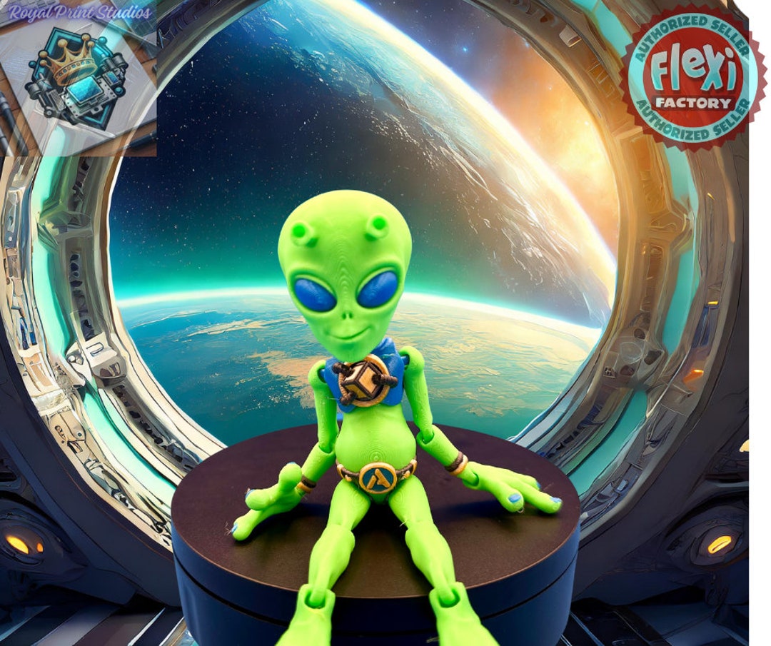 Tim the Flexible Outer Space Alien - Flexi Factory Authorized Maker - Etsy