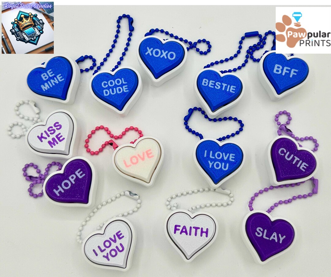 3D Printed Conversation Heart Fidget Clickers – Custom Colors Available ...