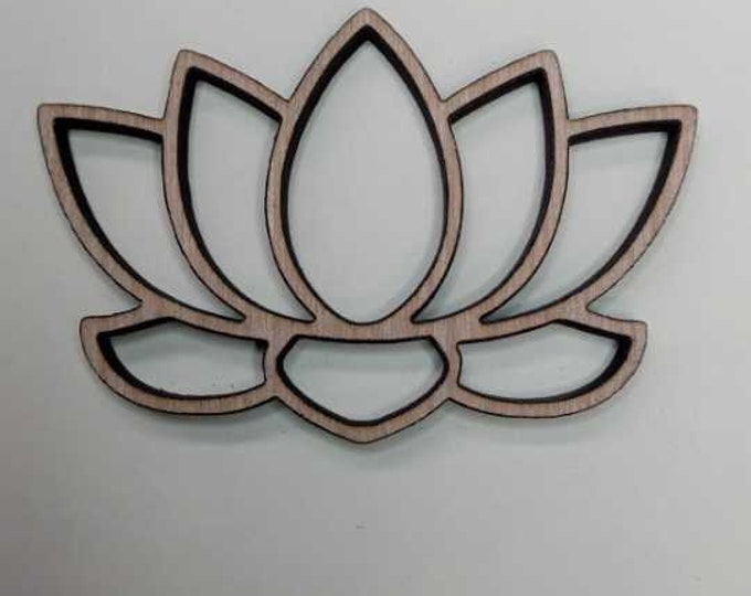 Lotus Yoga Shape, 3 20, Laser Cut Lotus Flower, Unfinished Wood, Wooden ...