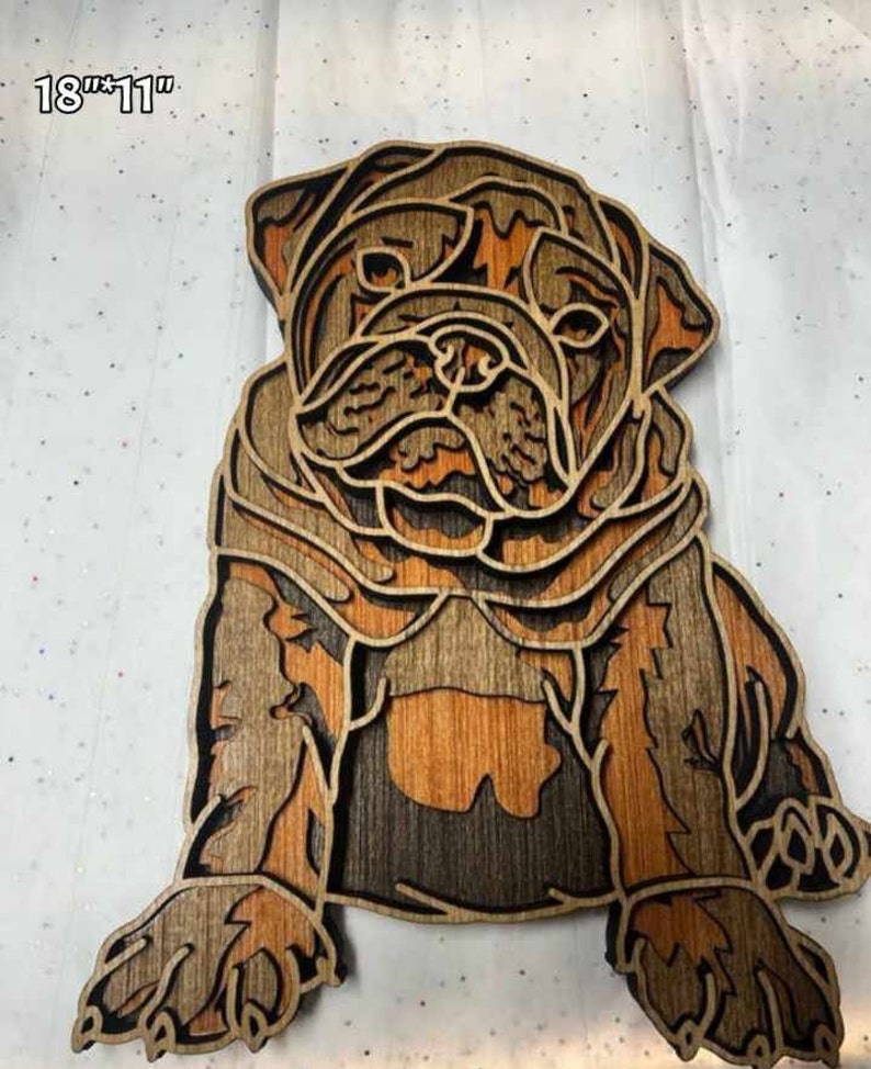 English Bulldog Layered Wood Wall Art 18" High X 11" Wide - Etsy