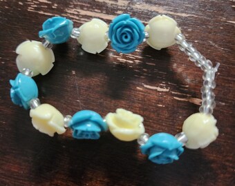 Unique Flower Roses Bead Bracelet - Etsy