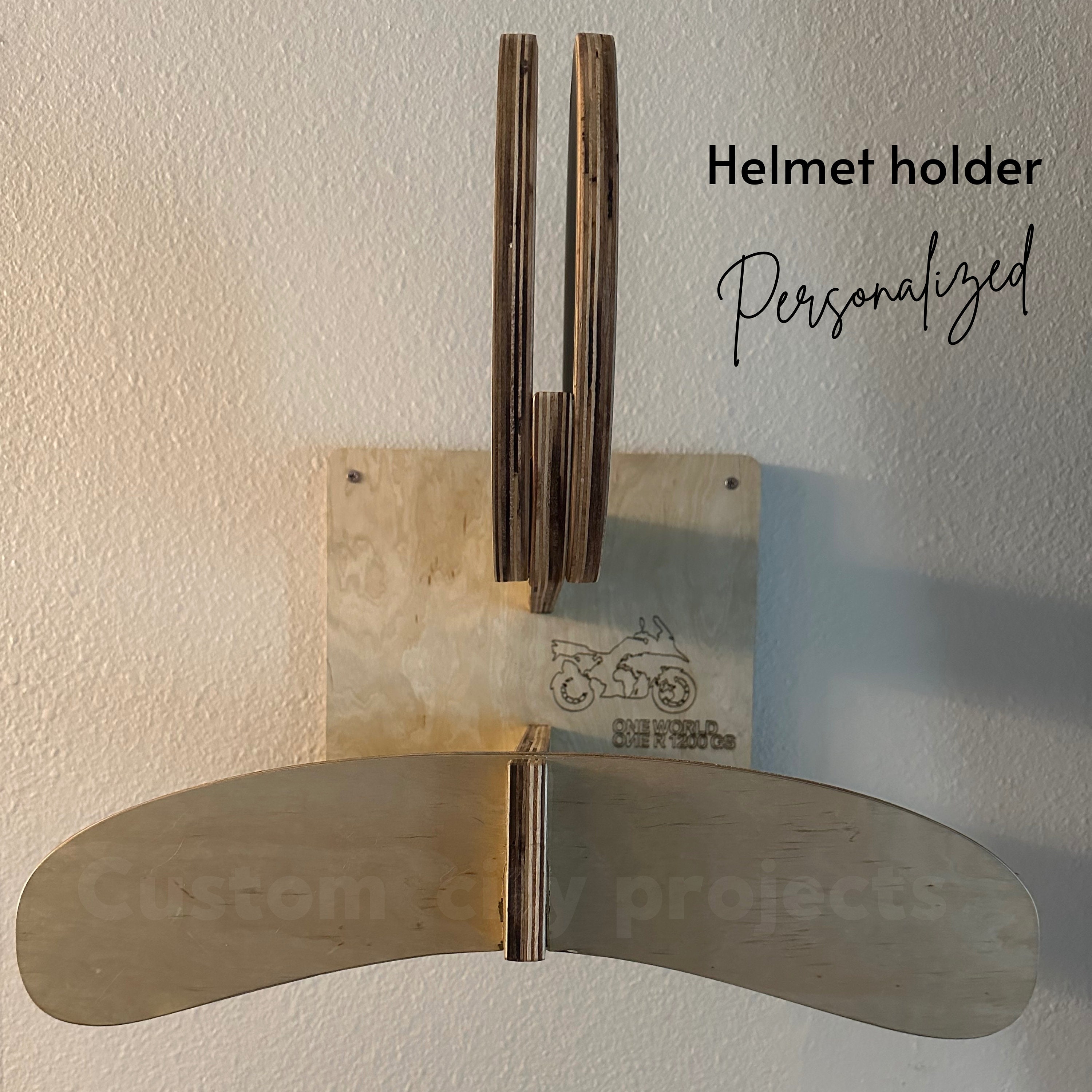 Personalized Motorcycle Helmet Holder Rack - Mounted Gear Organizer for ...