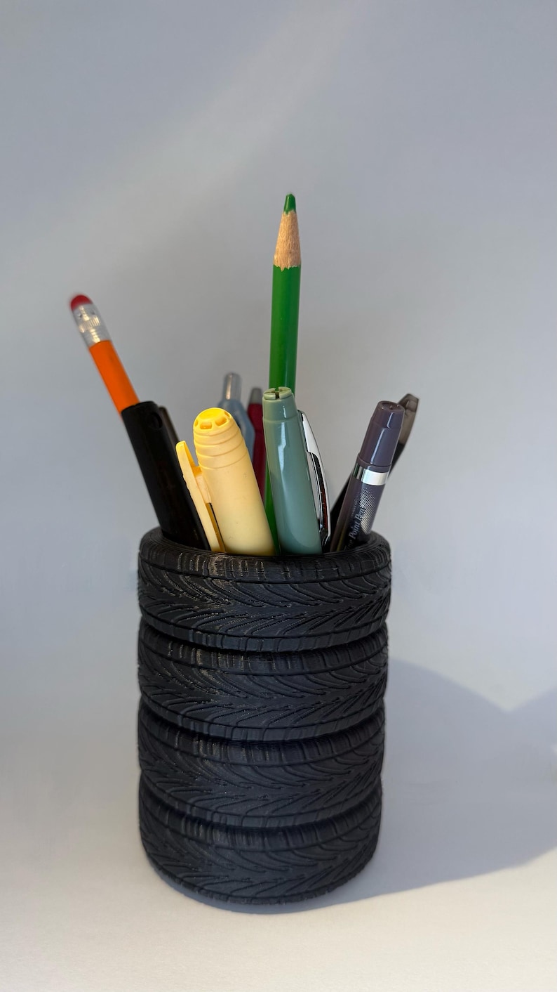 3D Printed Tire Stack Pencil Holder - Etsy
