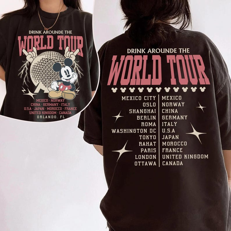 Epcot World Tour Shirt, Epcot Drink Around the World Shirt, Epcot ...