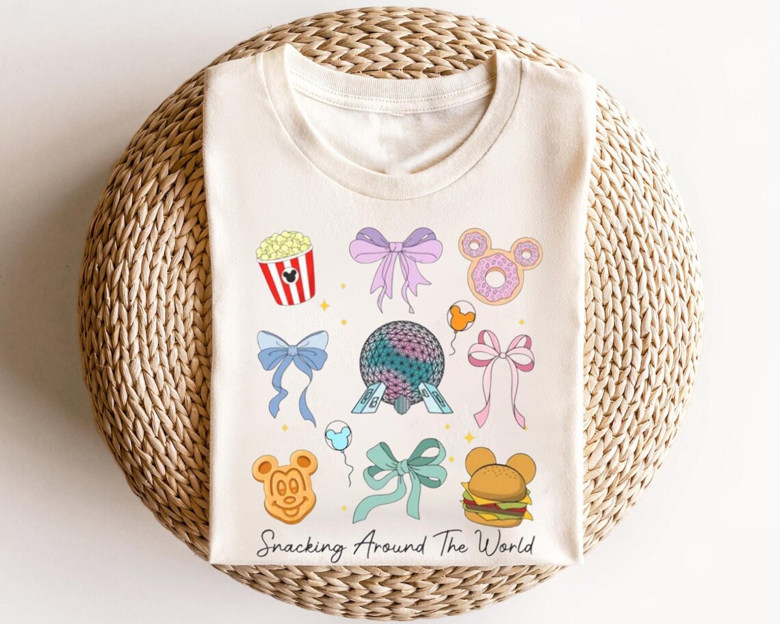 Disneyland Snacks Shirt, Epcot Snacking Shirts, Epcot Coquette Bows ...
