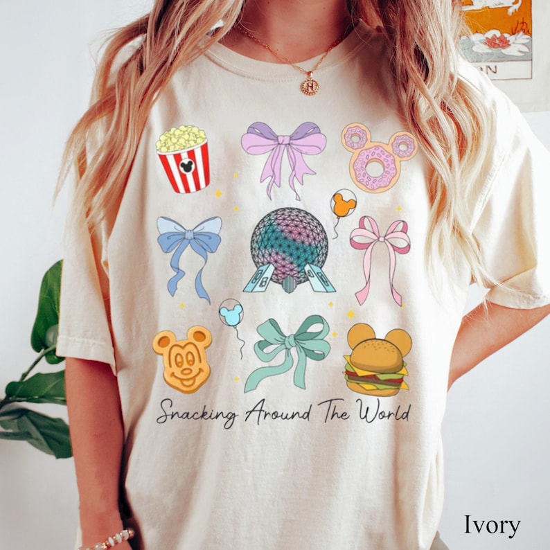 Disneyland Snacks Shirt, Epcot Snacking Shirts, Epcot Coquette Bows ...