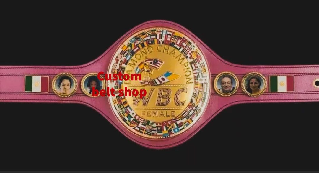 New WBC Female Boxing Title Belt Pink Leather - Etsy