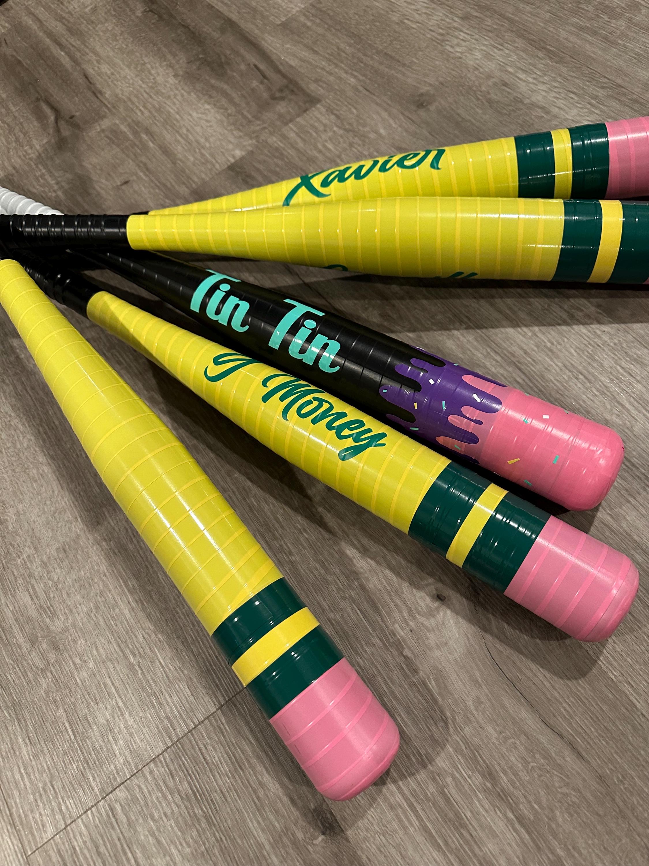 Durable Plastic Customized/wrapped Baseball Bats- Pencil Design - Etsy