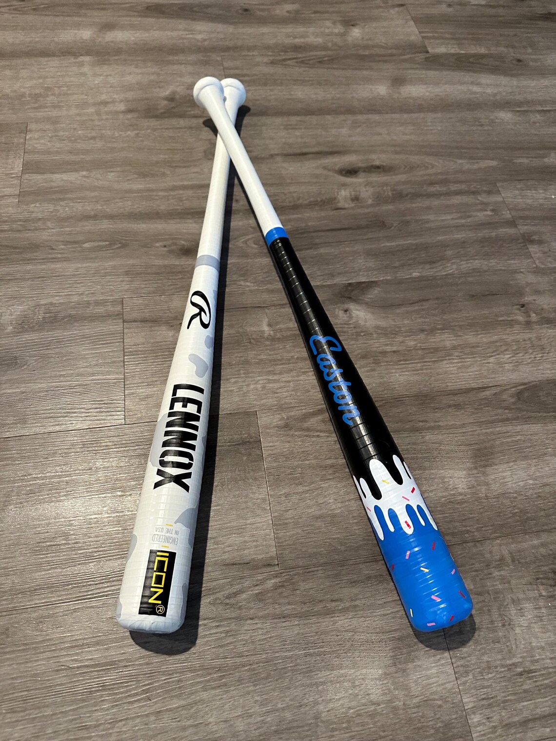 Durable Plastic Customized/wrapped Baseball Bats- Ice Cream Blue Drip ...