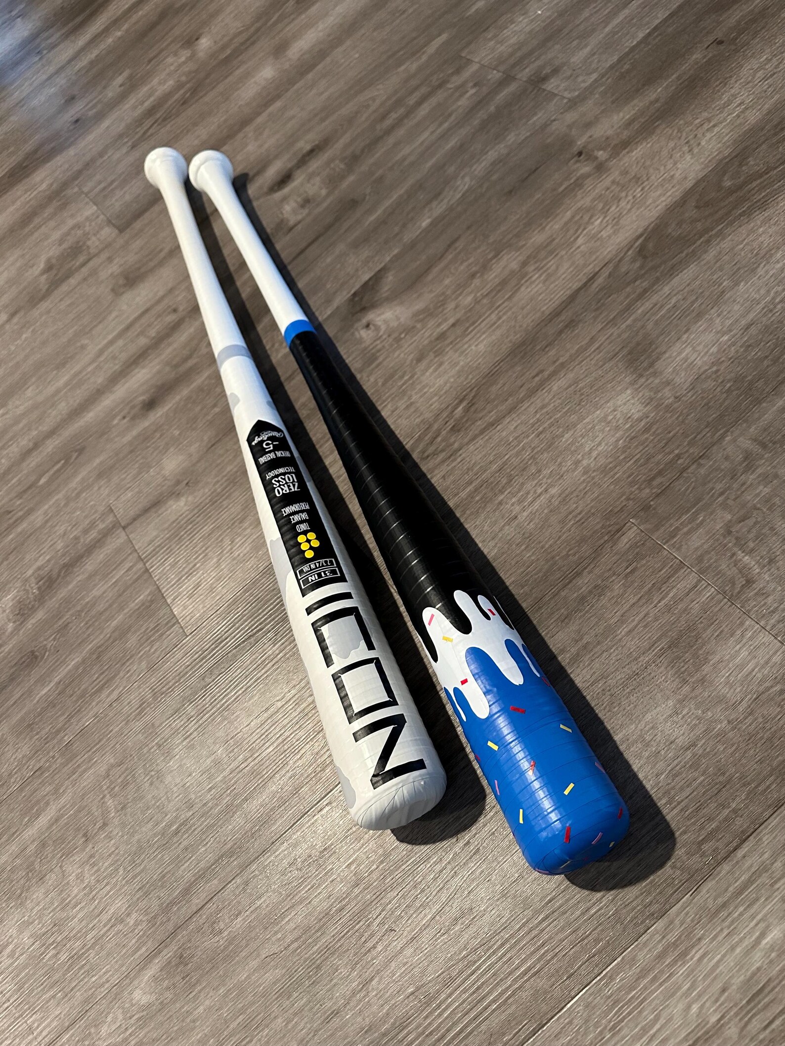 Durable Plastic Customized/wrapped Baseball Bats- Ice Cream Blue Drip ...