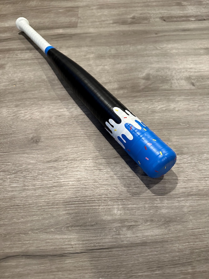 Durable Plastic Customized/wrapped Baseball Bats- Ice Cream Blue Drip ...