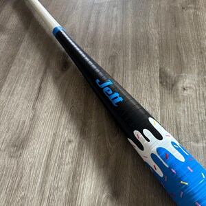 Durable Plastic Customized/wrapped Baseball Bats- Ice Cream Blue Drip ...