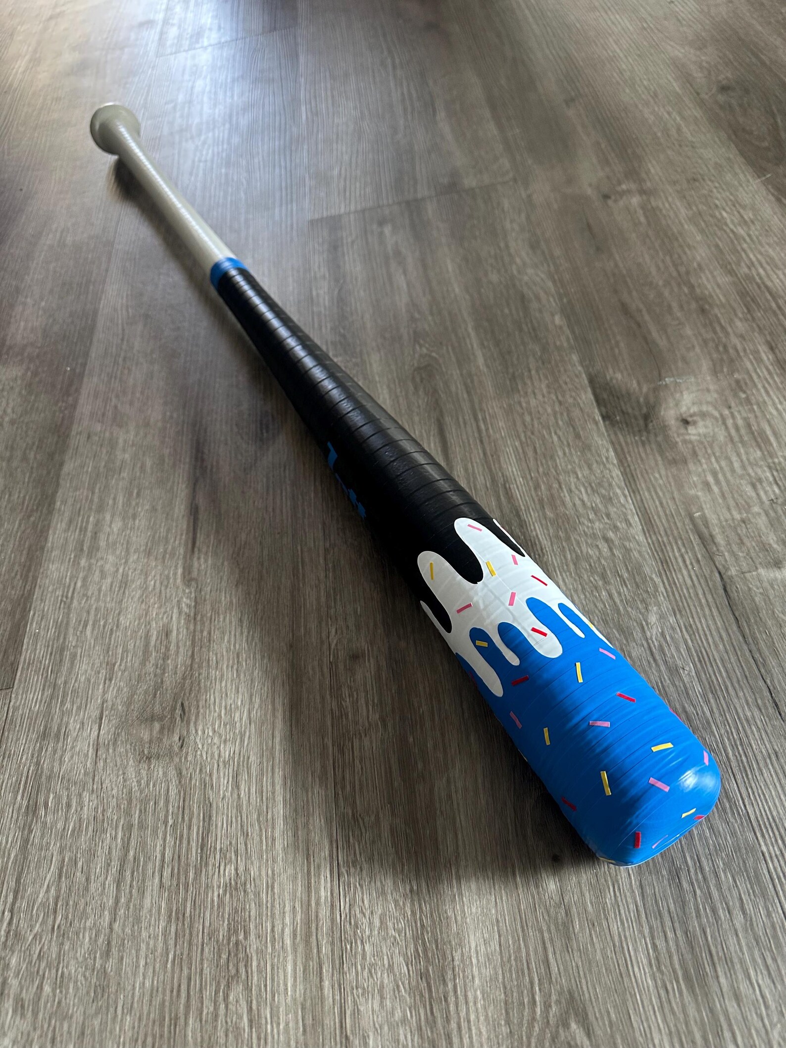 Durable Plastic Customized/wrapped Baseball Bats- Ice Cream Blue Drip ...
