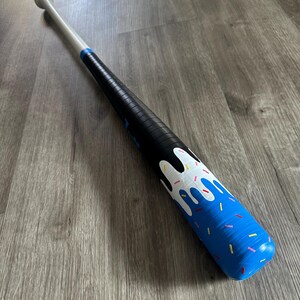 Durable Plastic Customized/wrapped Baseball Bats- Ice Cream Blue Drip ...