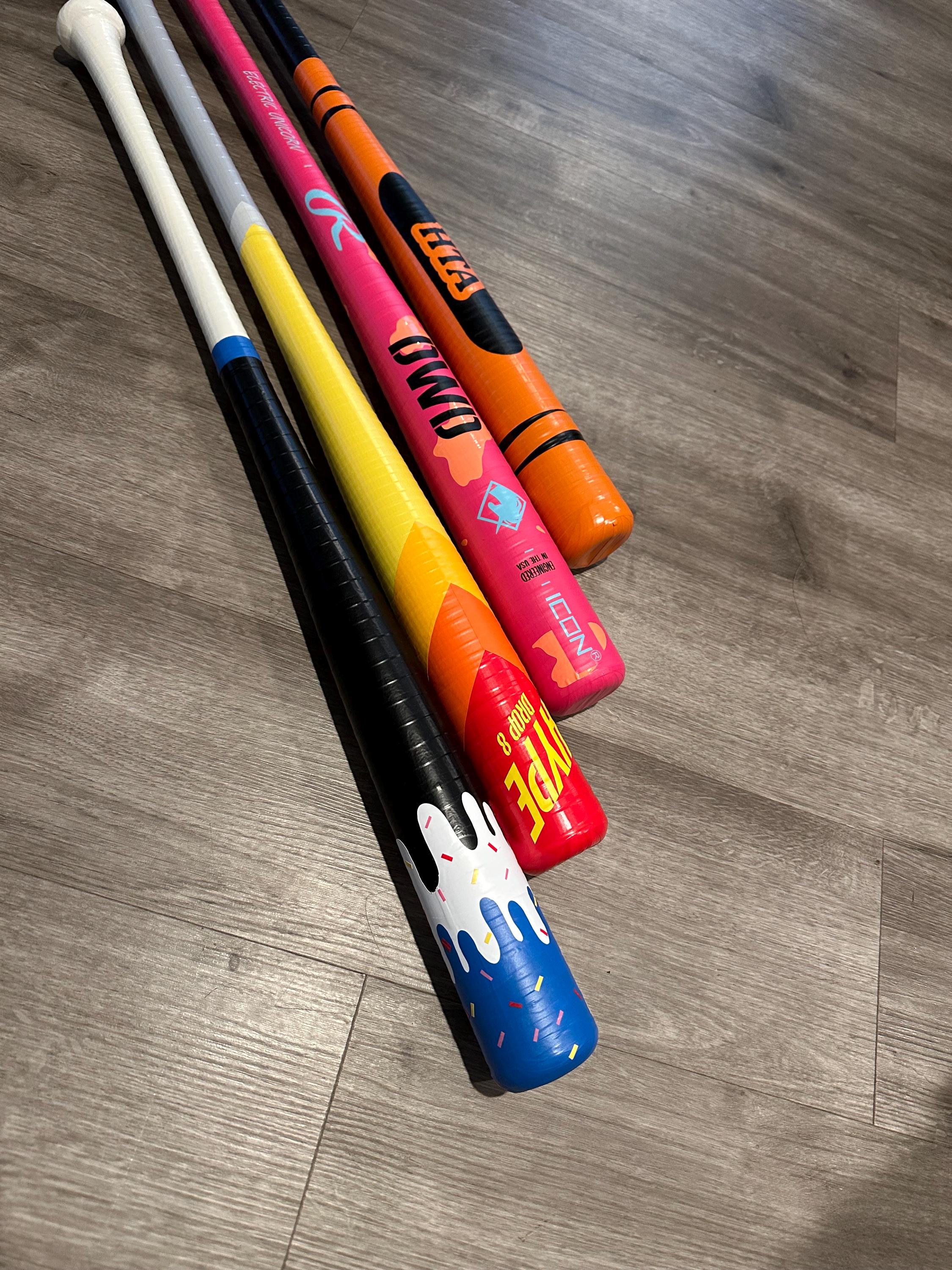 Durable Plastic Customized/wrapped Baseball Bats- Ice Cream Blue Drip ...