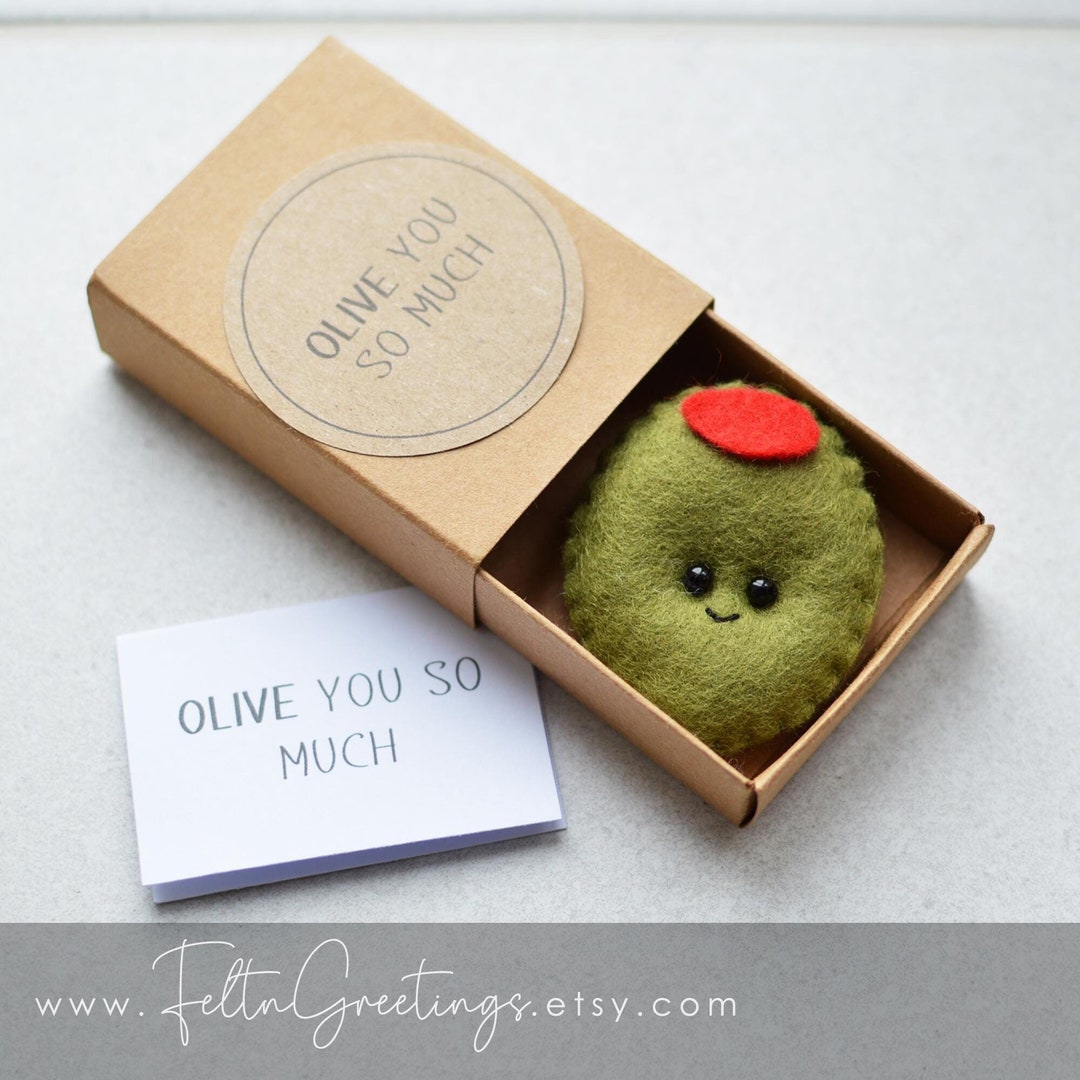 Cute Olive in a Matchbox, Olive Pun Gift, Valentines Day Gift, Cute ...