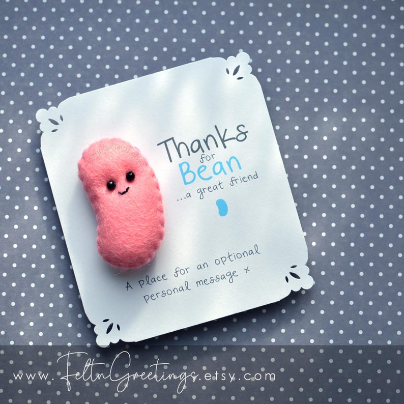 Cute Jelly Bean Pun Gift, Thank You Gift, Teacher Gift, Felt Bean ...