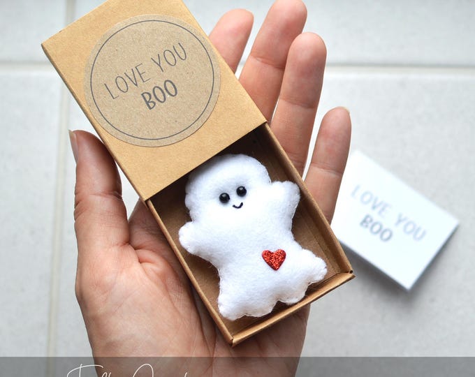 Cute Halloween Ghost in a Matchbox: Handmade Felt Ghost Gift With ...