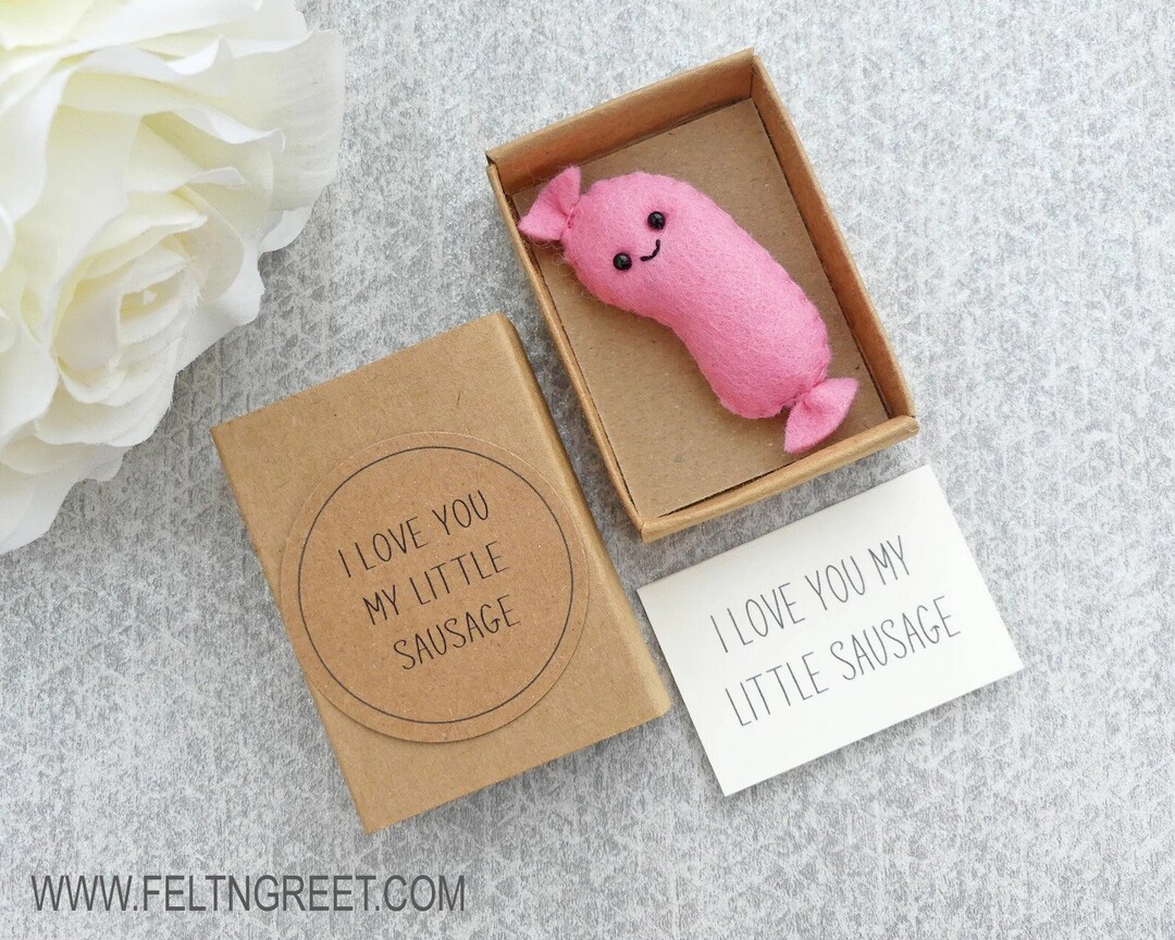 Cute Sausage Gift, Matchbox Pun Gift, Little Felt Sausage, Funny ...