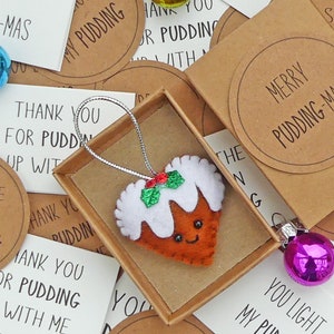 Matchbox Christmas Pudding Pun Gift, Cute Little Felt Christmas Pudding ...