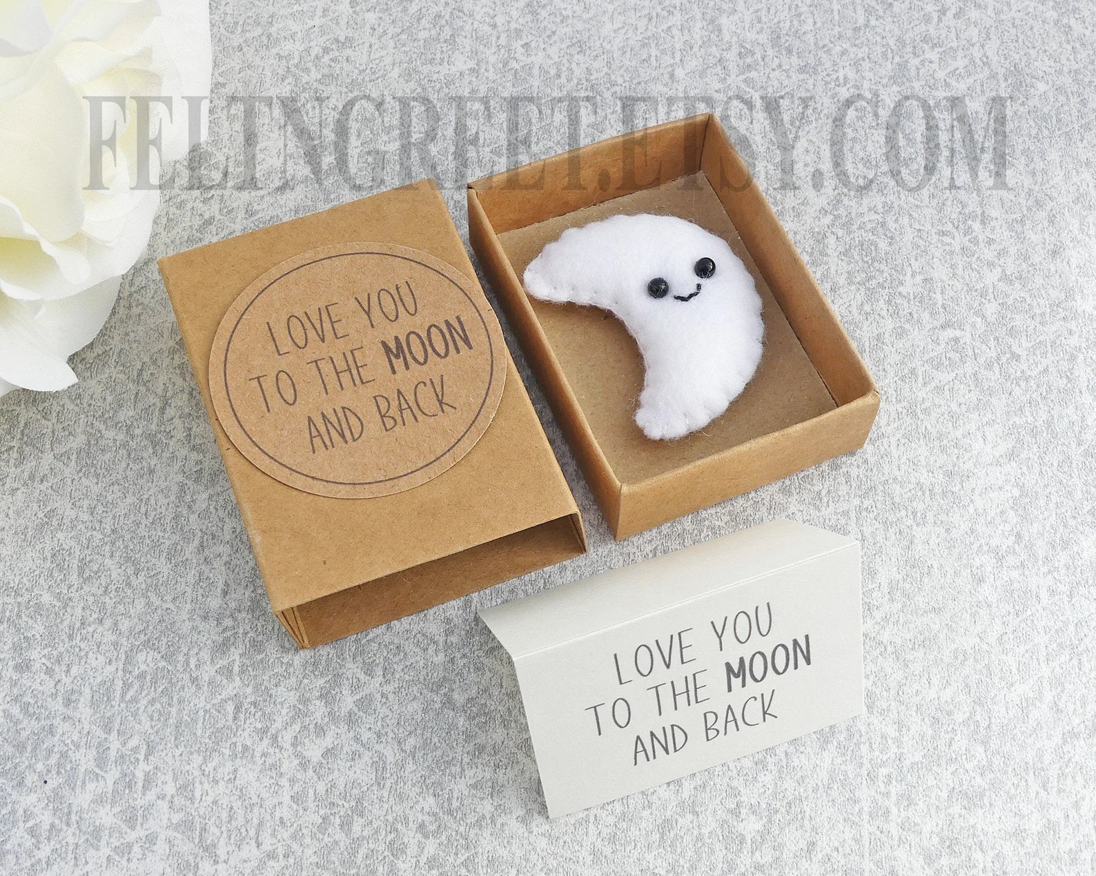 Cute Felt Moon Gift, Matchbox Moon Pun Gift, Cute Felt Moon, Love Gift ...