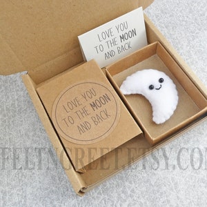 Cute Felt Moon Gift, Matchbox Moon Pun Gift, Cute Felt Moon, Love Gift ...