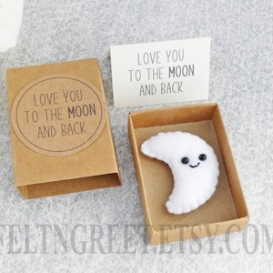 Cute Felt Moon Gift, Matchbox Moon Pun Gift, Cute Felt Moon, Love Gift ...