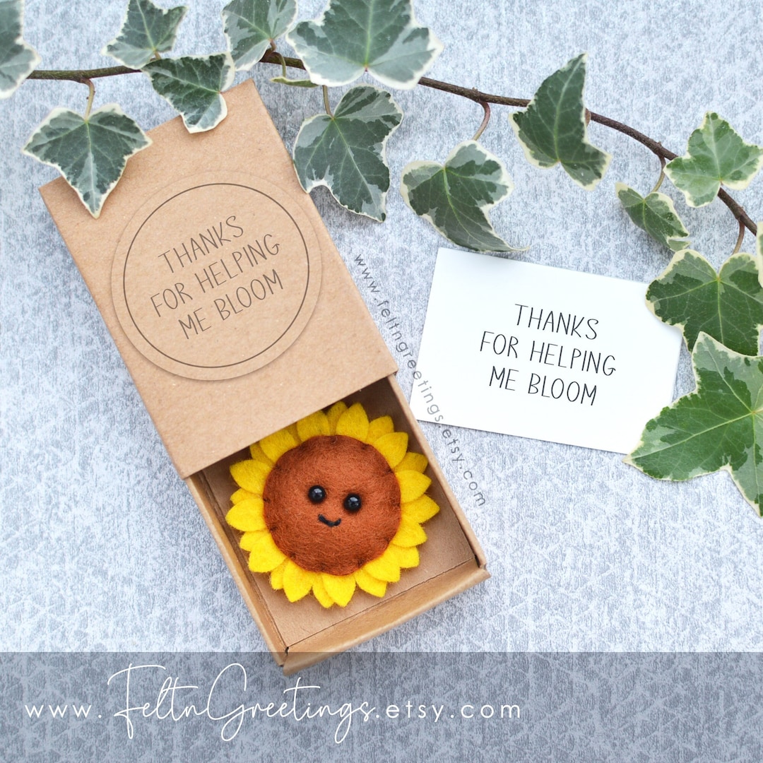 Cute Sunflower Pun Gift, Felt Sunflower, Love Thankyou Gift, Thank You ...