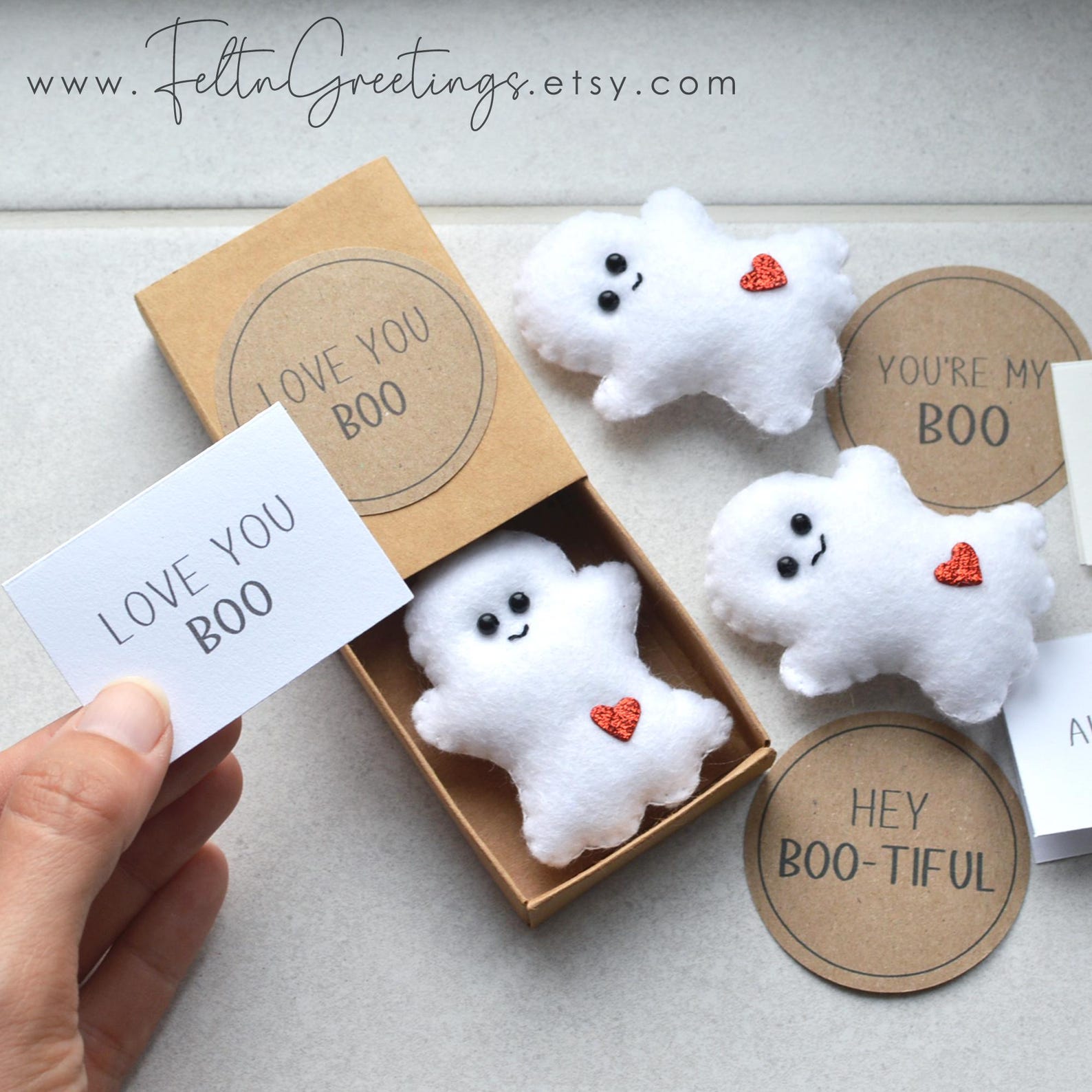 Cute Halloween Ghost in a Matchbox: Handmade Felt Ghost Gift With ...