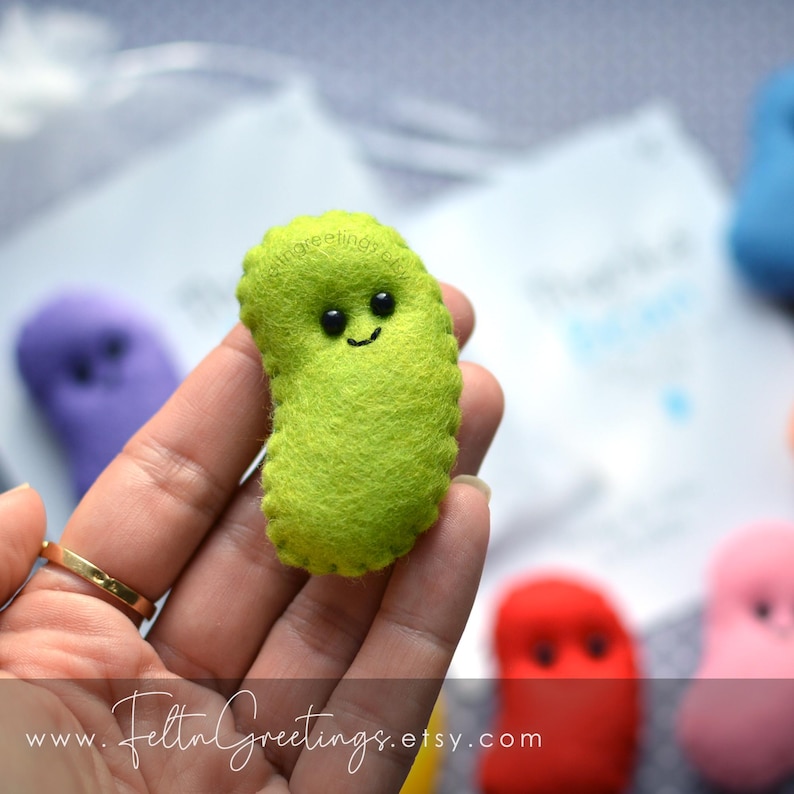 Cute Jelly Bean Pun Gift, Thank You Gift, Teacher Gift, Felt Bean ...