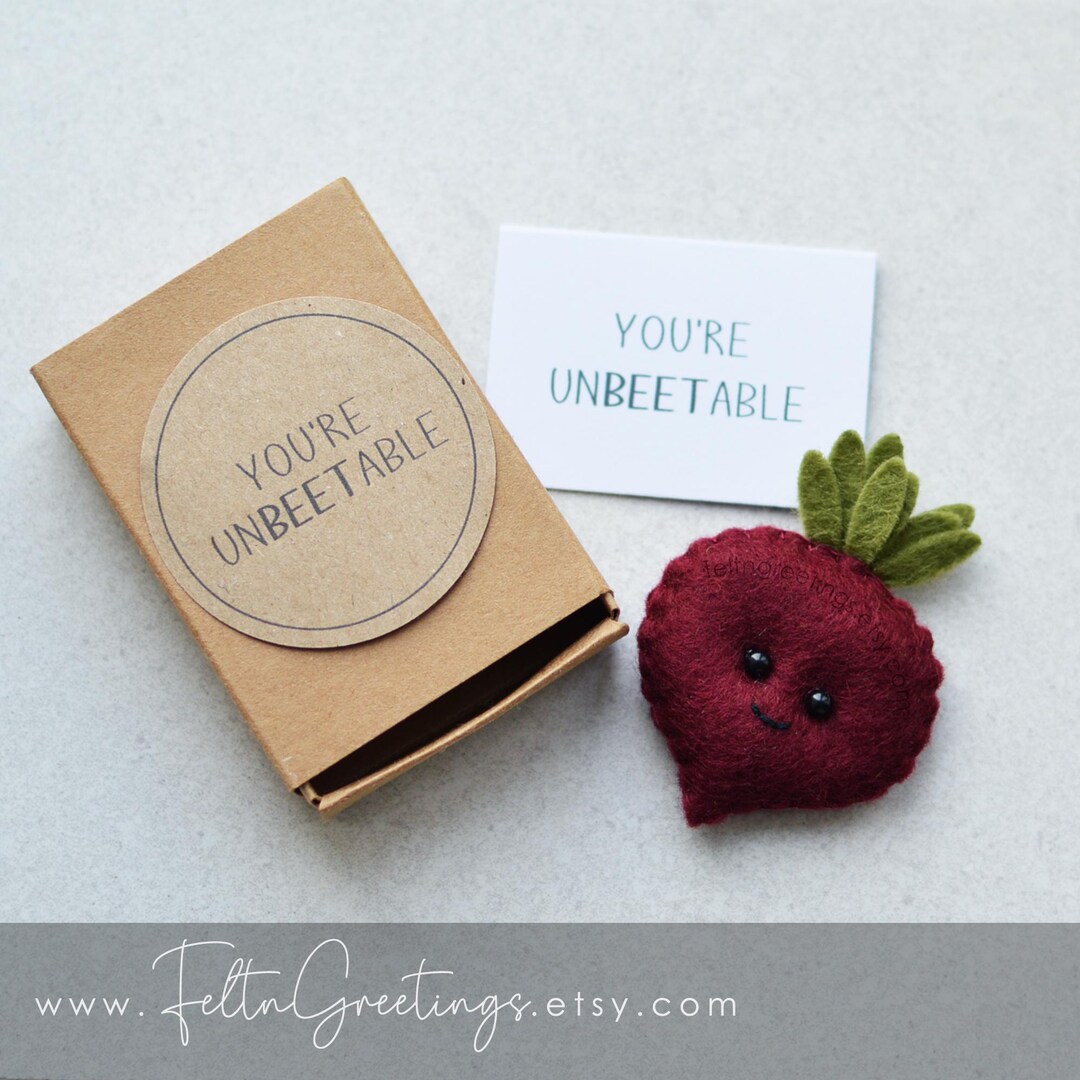 Cute Beetroot Pun Gift: Handmade Felt Food in a Matchbox With ...