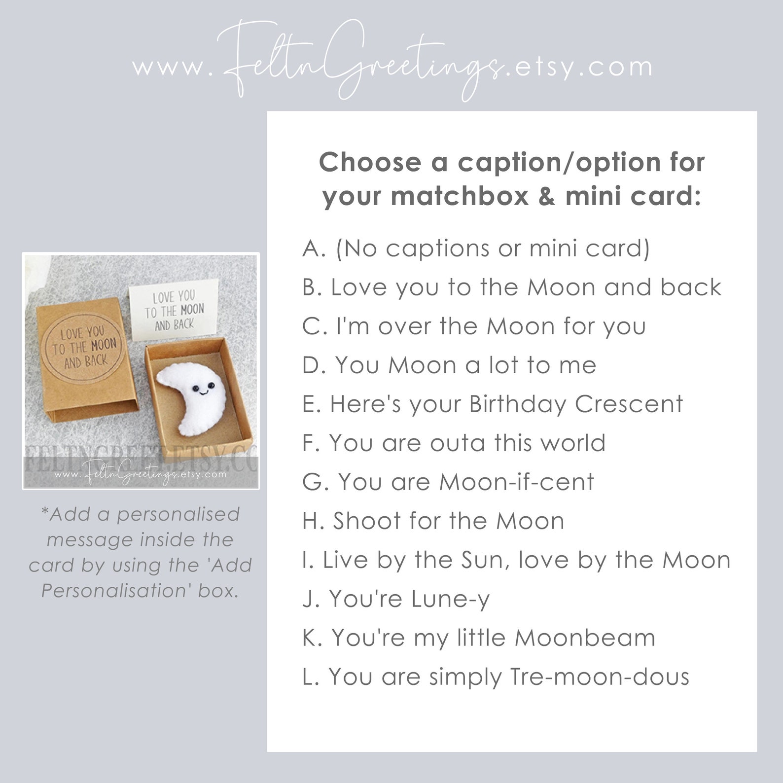 Cute Felt Moon Gift, Matchbox Moon Pun Gift, Cute Felt Moon, Love Gift ...