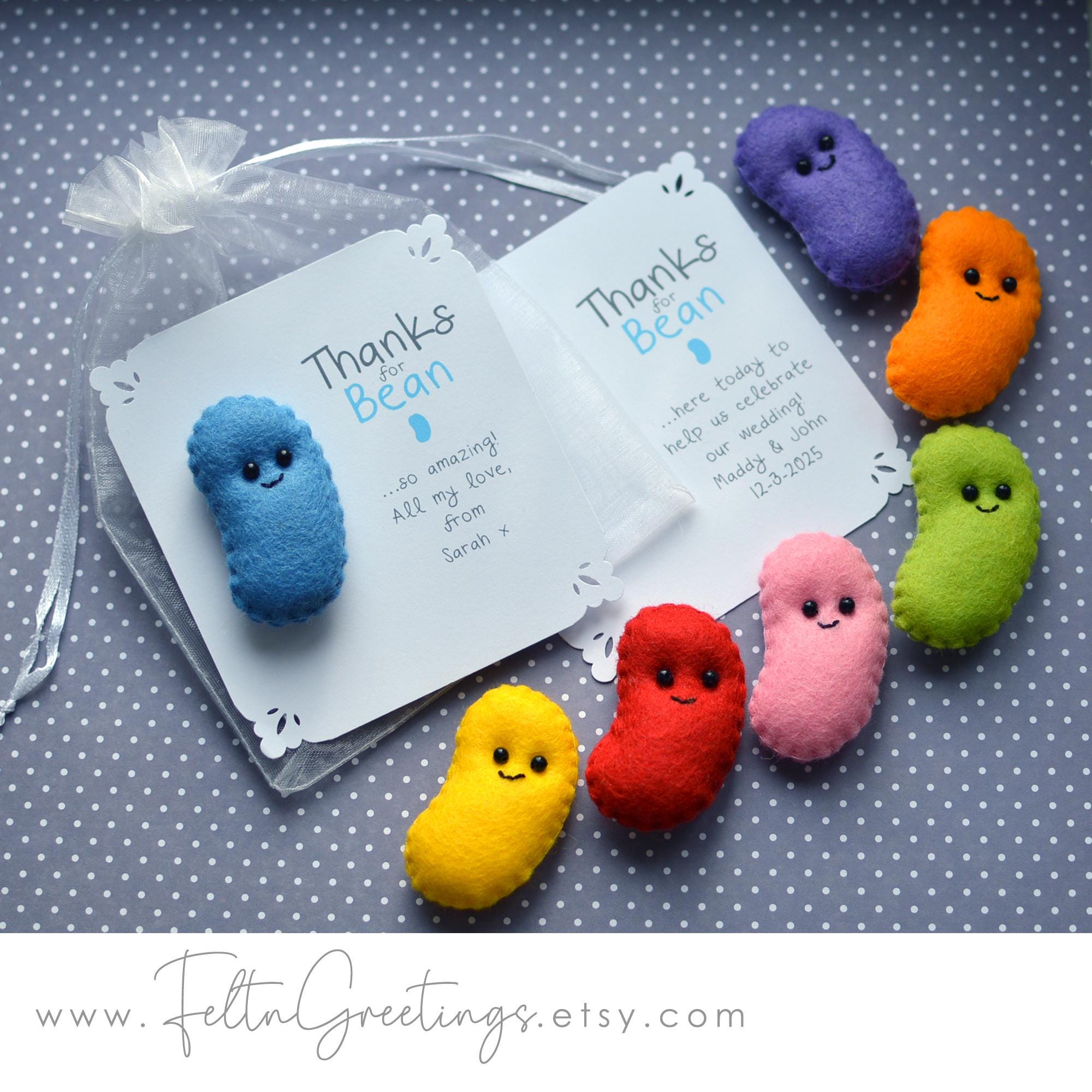 Cute Jelly Bean Pun Gift, Thank You Gift, Teacher Gift, Felt Bean ...