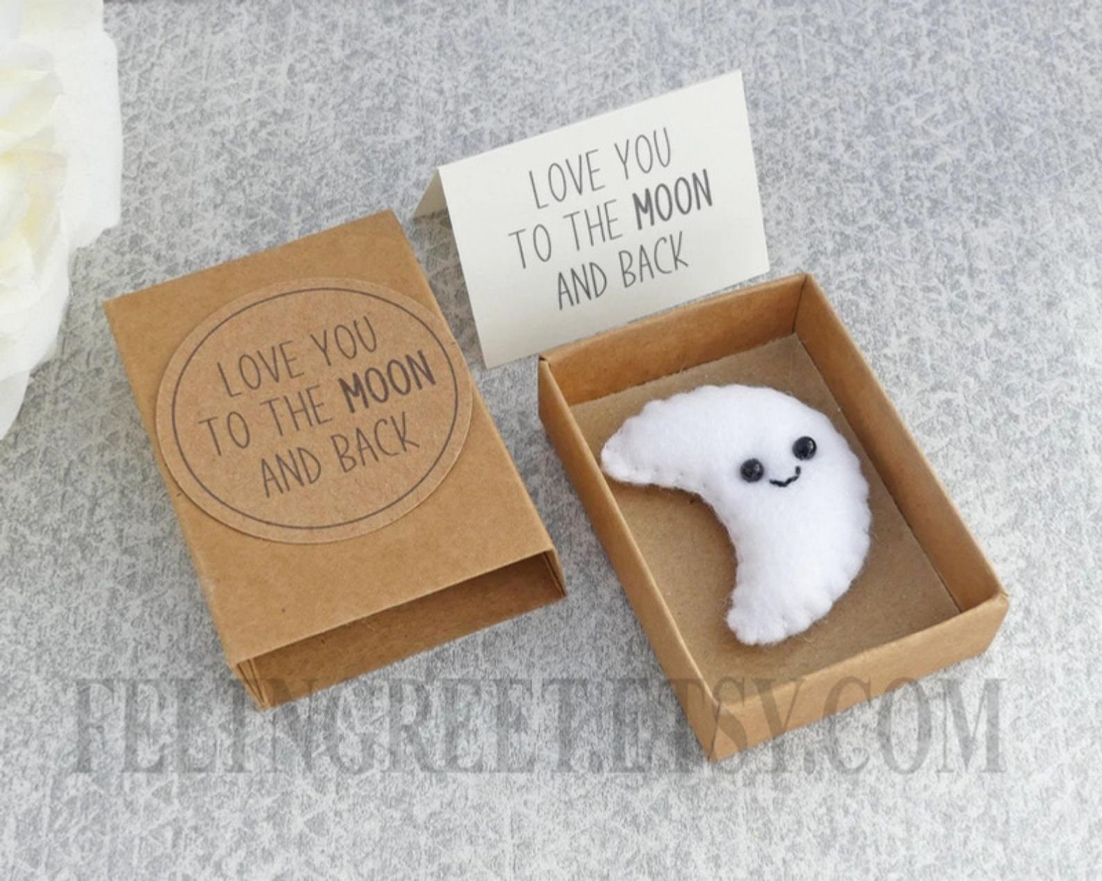 Cute Felt Moon Gift, Matchbox Moon Pun Gift, Cute Felt Moon, Love Gift ...