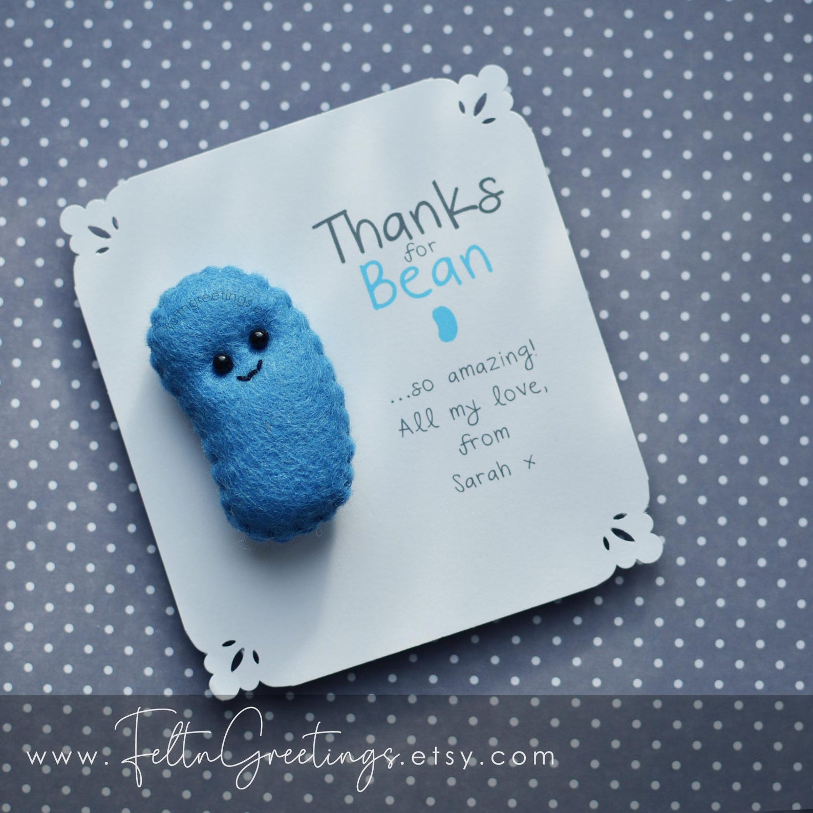 Cute Jelly Bean Pun Gift, Thank You Gift, Teacher Gift, Felt Bean ...