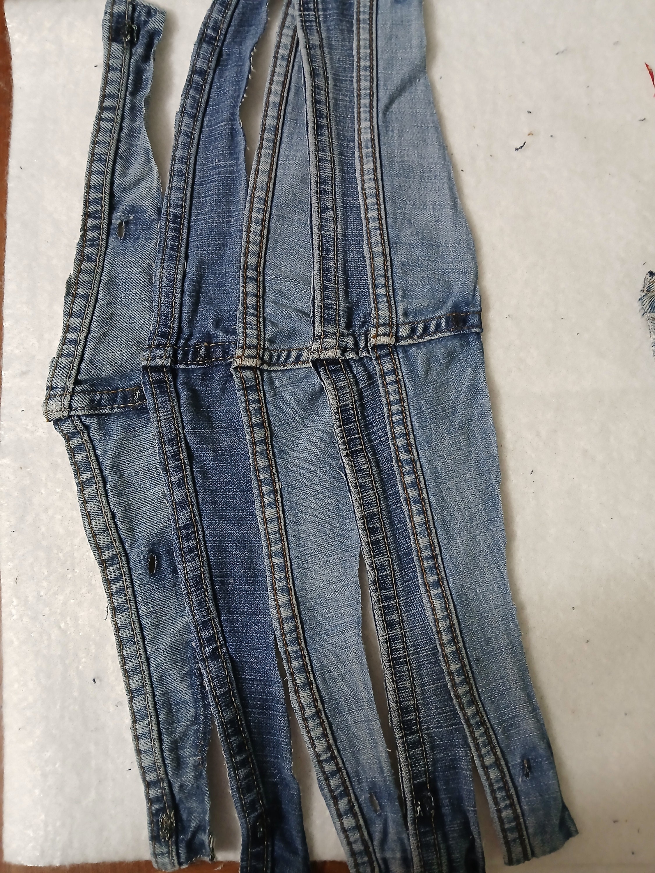 9 Denim Jean Yokes Upcycled Recycled Wrangler Tags - Etsy