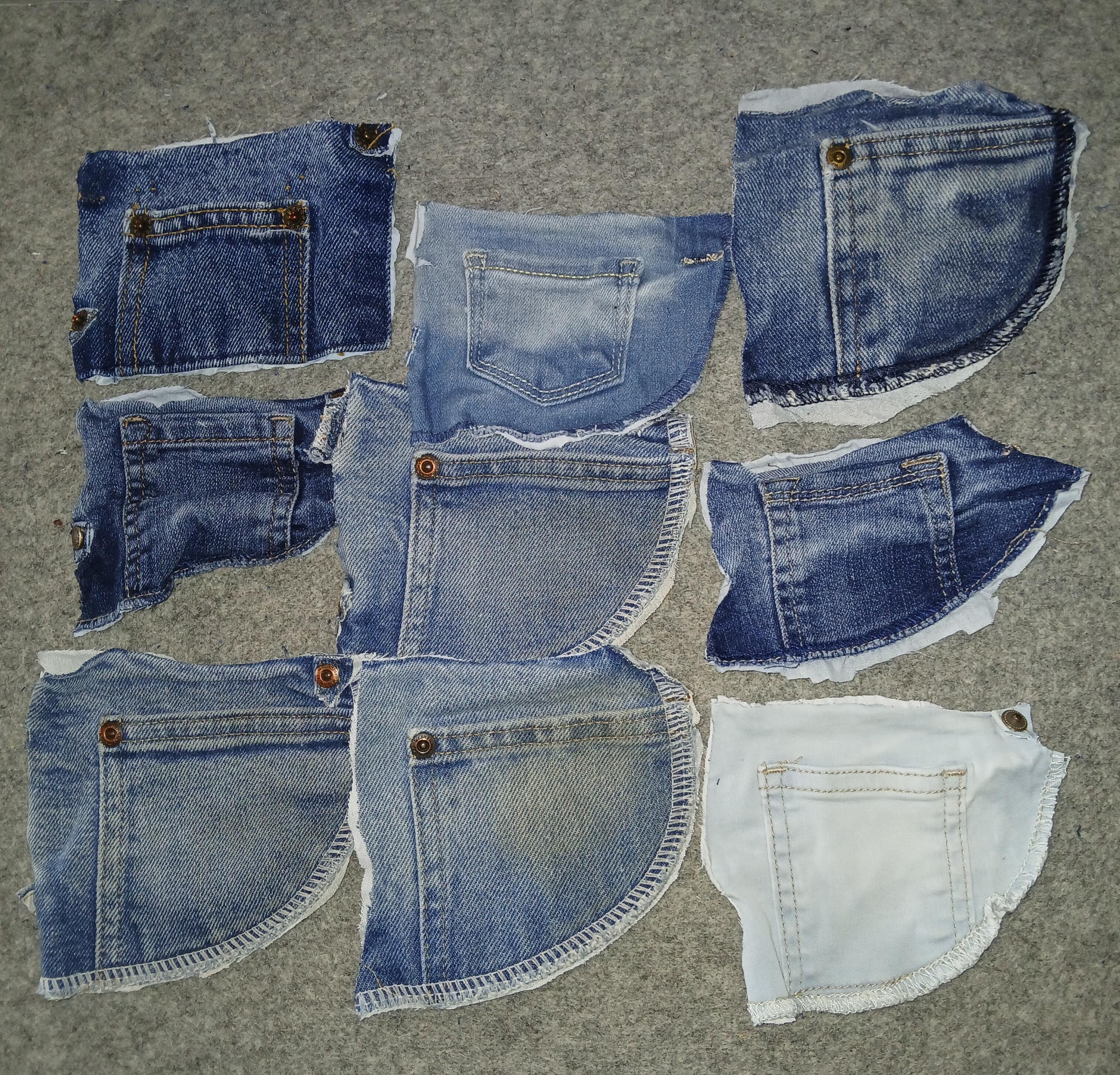 Recycled Blue Jean Watch Pockets: Denim Upcycled Craft Supply - Etsy