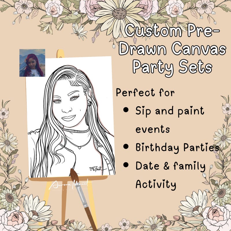 Pre Drawn Canvas - Etsy