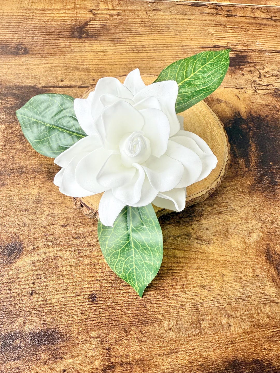 White Tropical Hair Flower, Bridal Hair Clip, Gardenia Flower Updo ...