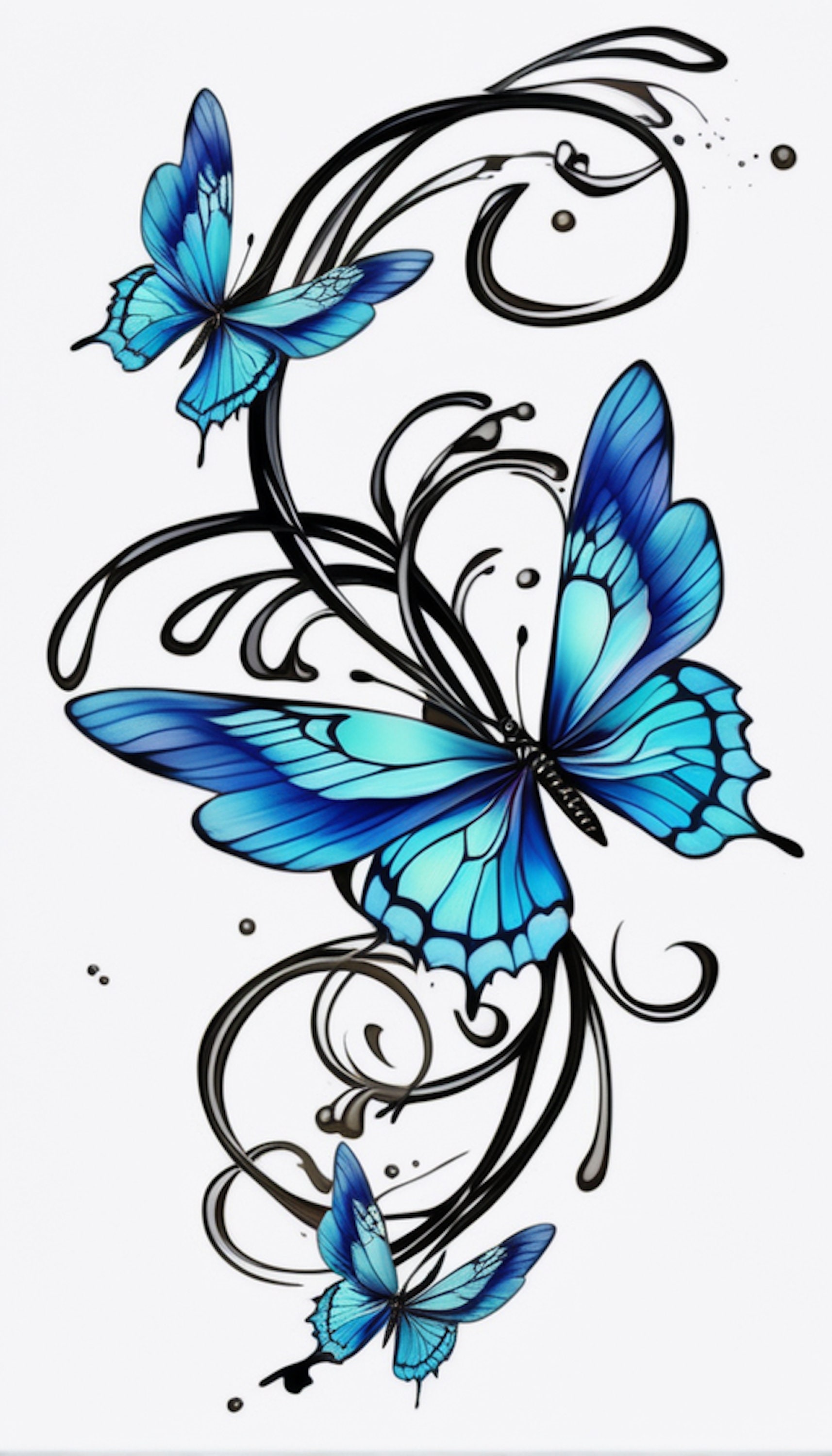 Butterflies Tattoo Design Etsy