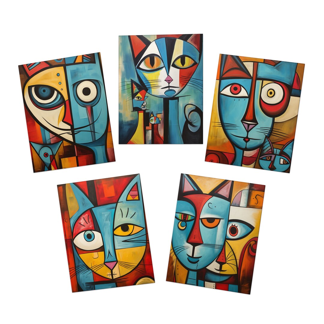 Cat Art, Variety Pack - Art Inspired Cats Collection, Multi-design ...