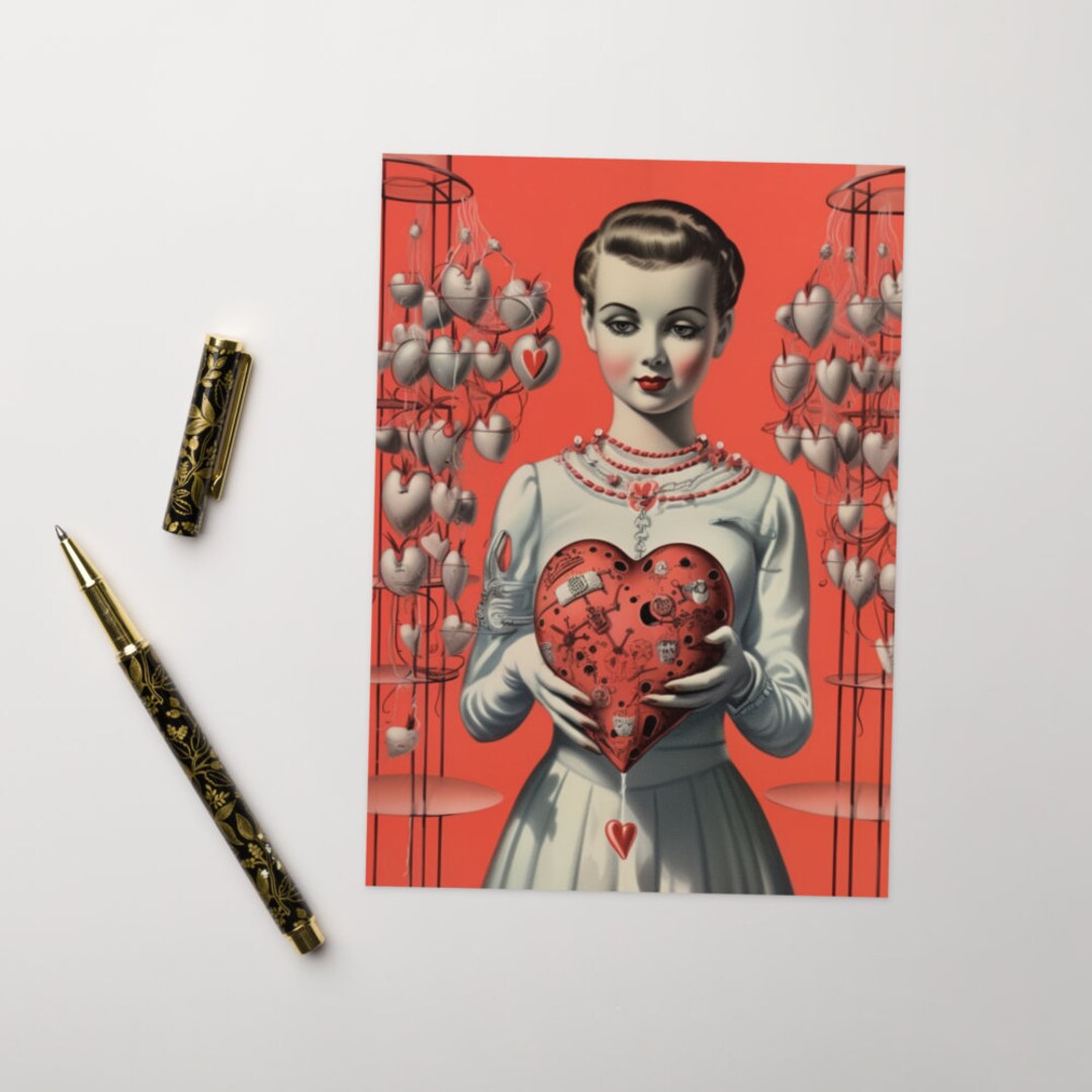 Plaster Heart Greeting Card Poem, Love Card, Valentine's Day Card ...