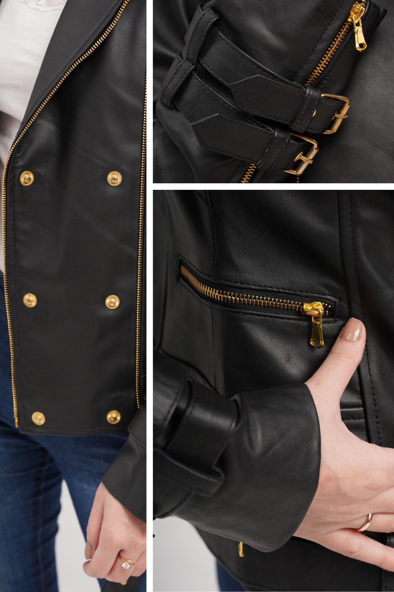 Women Slim Fit Handmade Designer Style Black Leather Jacket Women ...