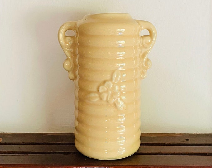 RARE 1930s Mccoy Ribbed Ringed Vase Yellow - Etsy