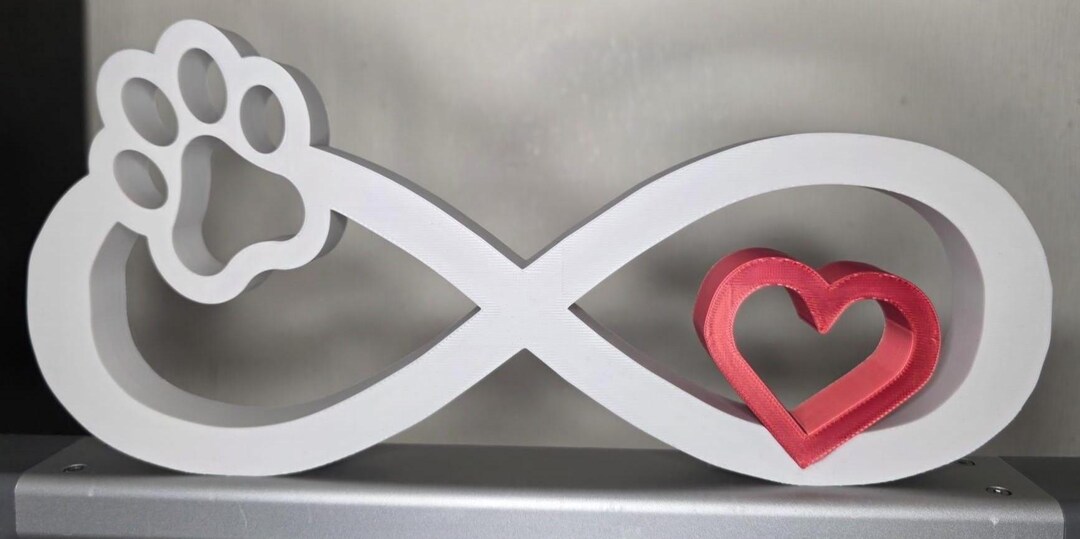 Infinite Love – 3d-printed Decorative Figure With Paw and Heart | Gift ...
