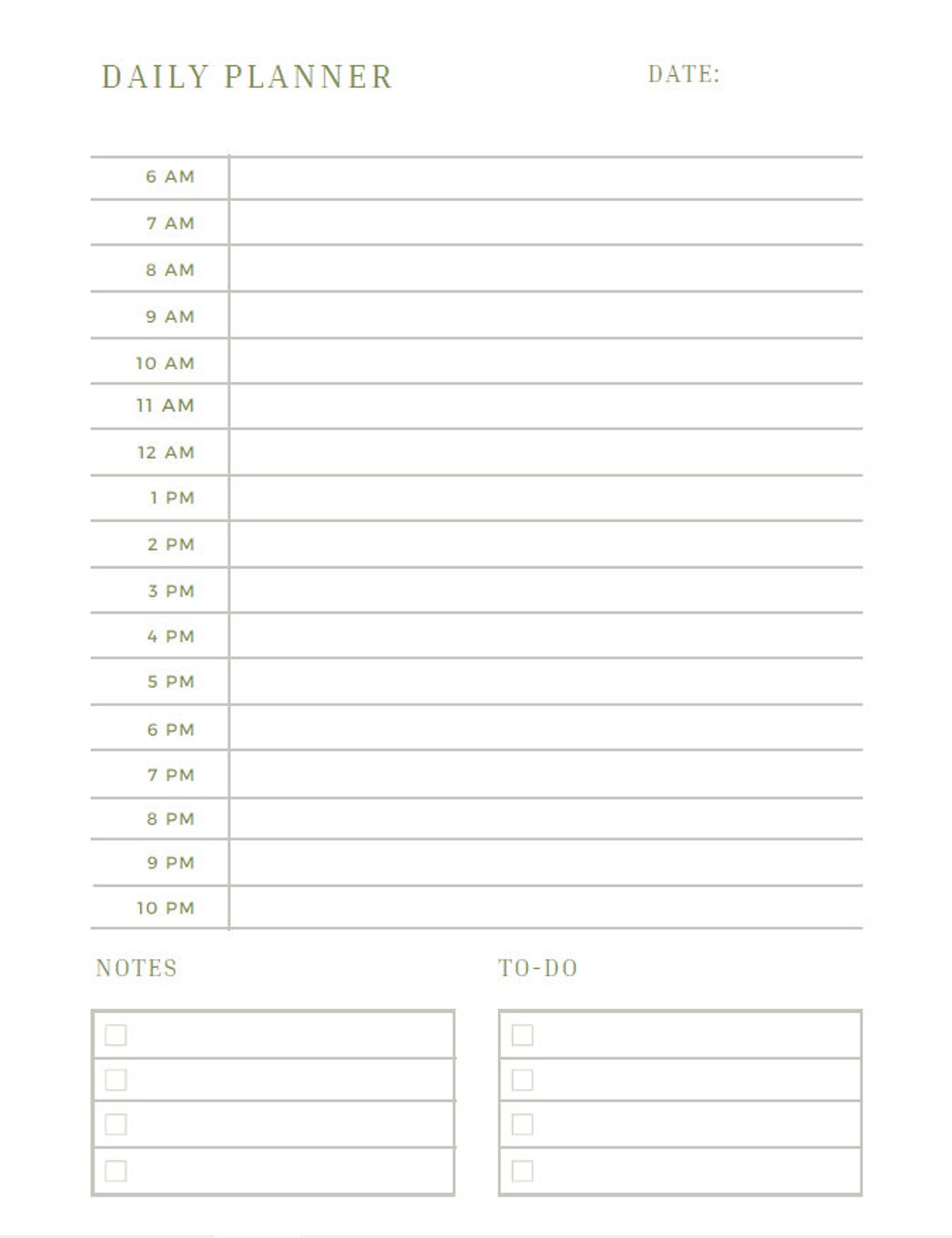 CLEAN Daily Planner - Schedule Printable, Minimalist, Daily Routine ...