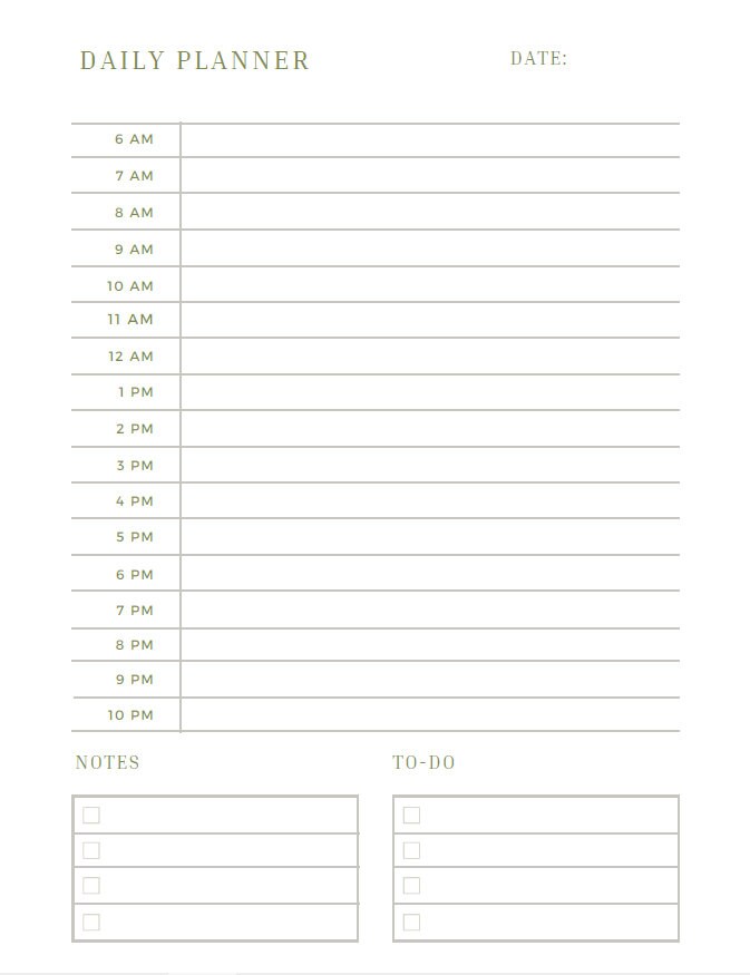 CLEAN Daily Planner Schedule Printable, Minimalist, Daily Routine ...