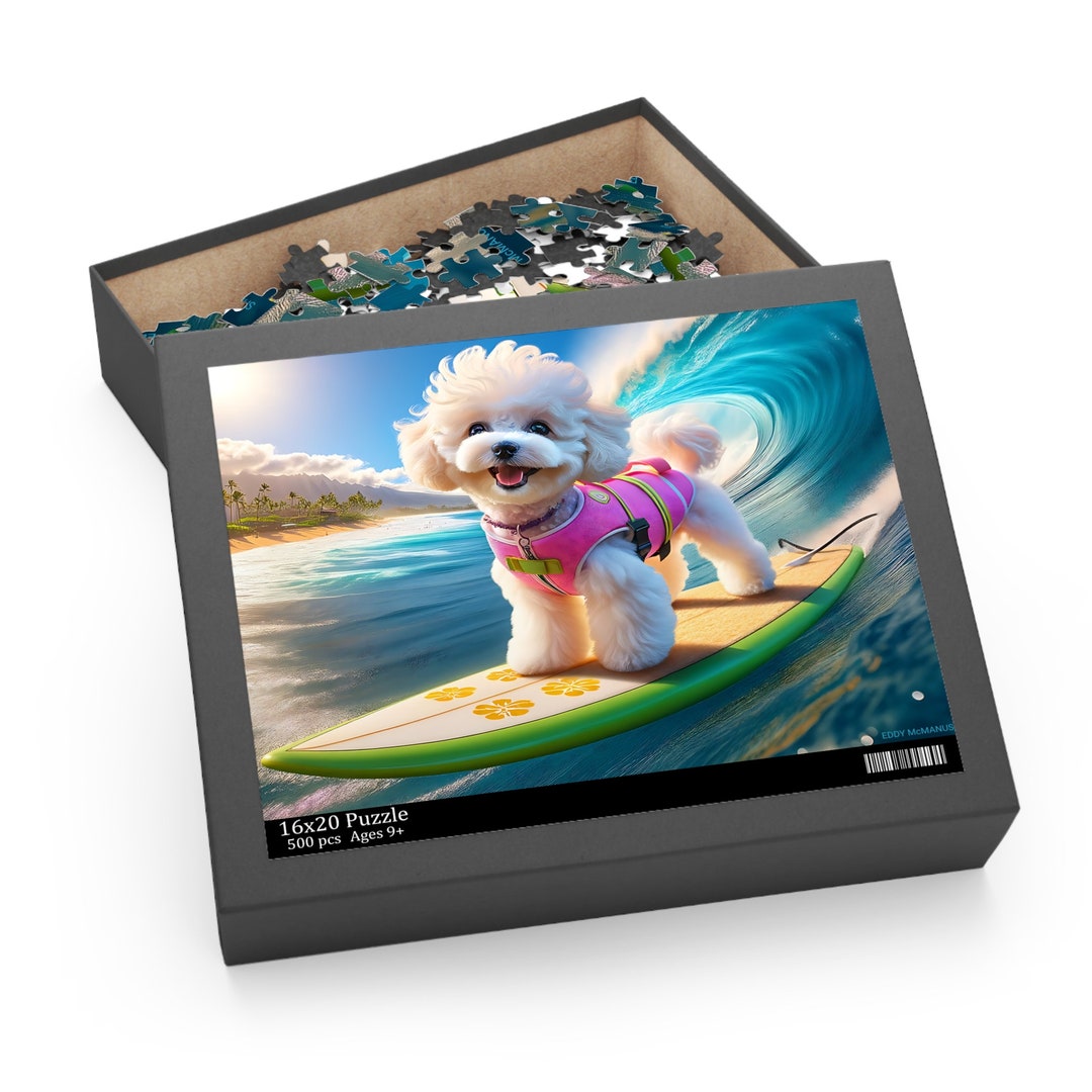 Surf Pups! Poodle Puppy Puzzle #8 - Etsy