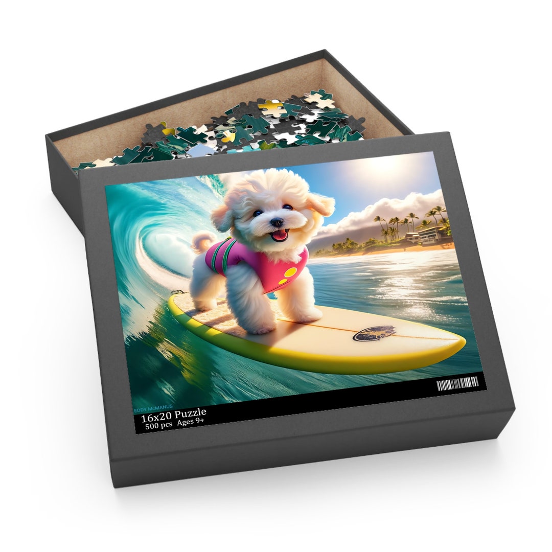 Surf Pups! Poodle Puppy Puzzle #12 - Etsy