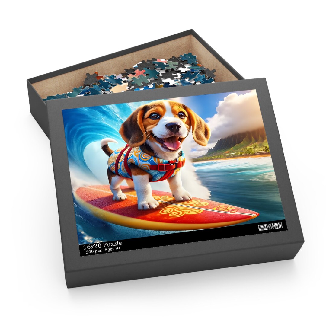 Surf Pups! Beagle Puppy Puzzle #2 - Etsy